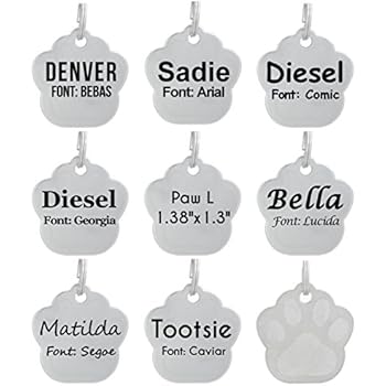 Pet Supplies : Laser Etched Stainless Steel Pet ID Tags Custom ...