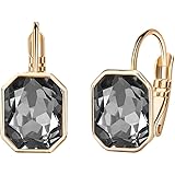 Amazon.com: Austrian Crystal Round Drop Earrings for Women 14K Gold ...
