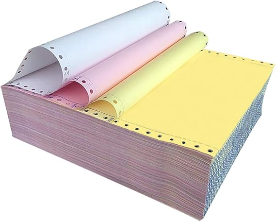FirstZi 9.5x5.5 Inches 3 Ply Continuous Feed Carbonless Computer Paper ...