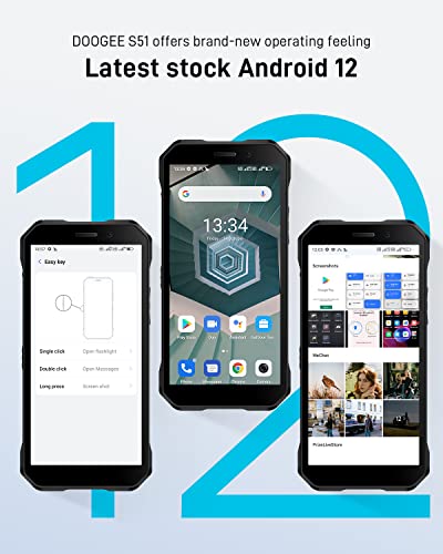 DOOGEE S51 Rugged Smartphone Unlocked Android 12, Helio G25 4GB+64GB ...