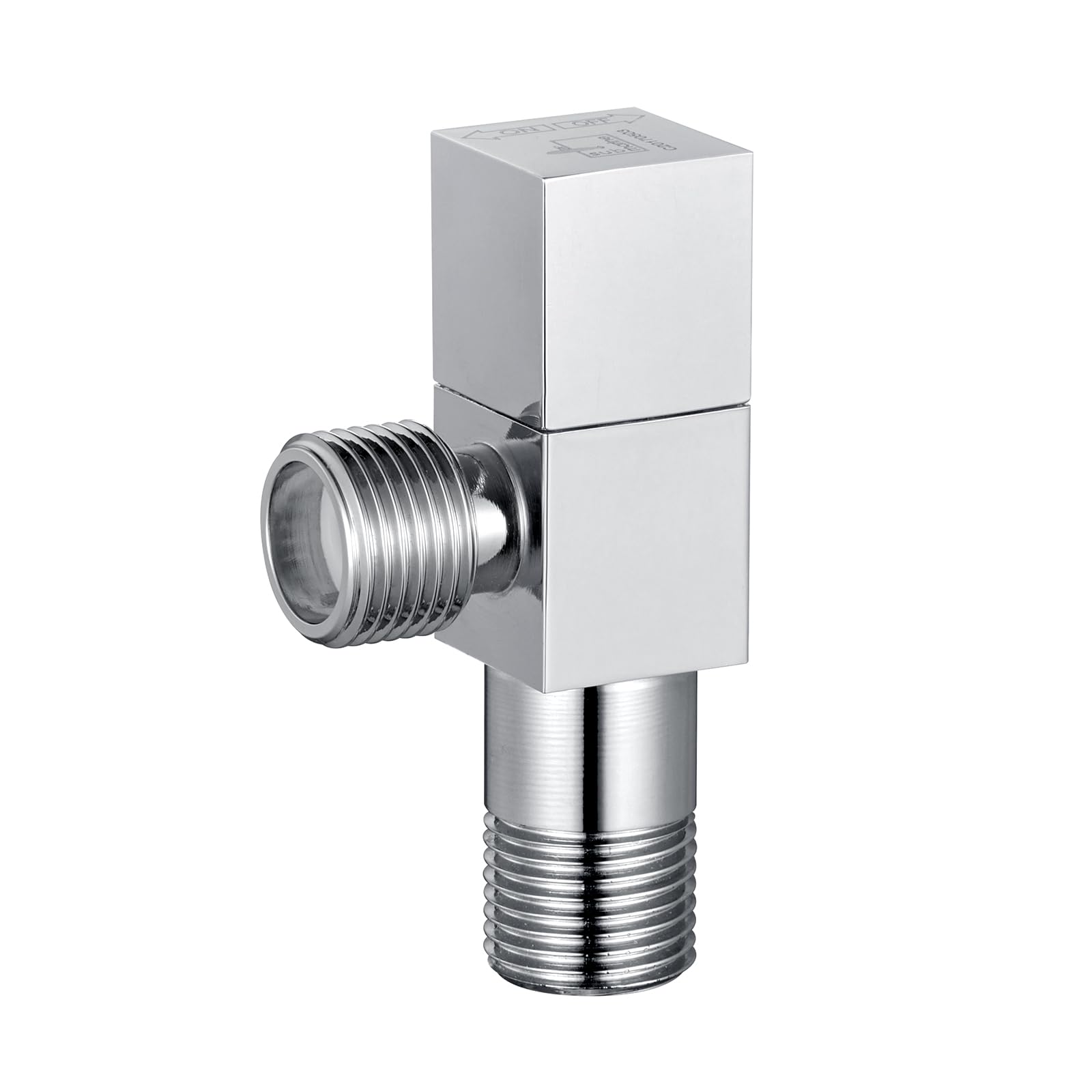 SUBMARINE Brass Angle Stop Valve, 1/2'' Inlet and Outlet Caliber, 1/4 ...