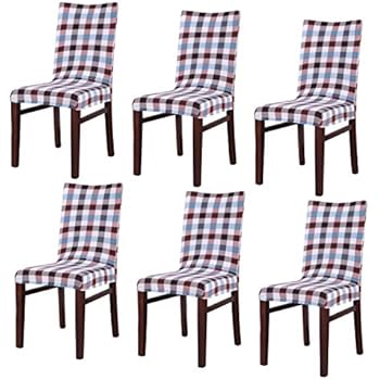 Amazon.com: ColorBird Buffalo Check Spandex Chair Slipcovers Removable ...