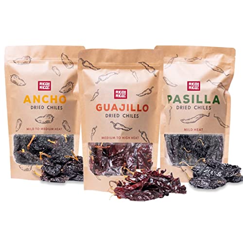 RICO RICO - Dried Chile Peppers 3 Pack Bundle (12 oz Total) - Ancho ...