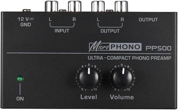 PP500 Mini Phono Turntable Preamp Preamplifier with Level and Volume ...