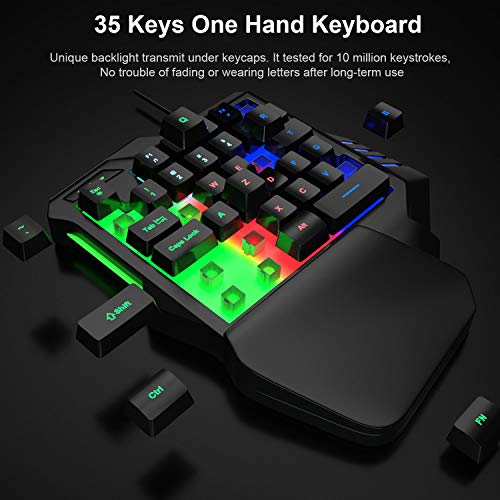 Gaming Keypad One-Handed RGB Gaming Keyboard With Wrist Rest - 39 Key ...