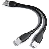 Amazon.com: AQUA-ATL (8 Inch) USB C and Micro USB Splitter Cable 2 in 1 ...