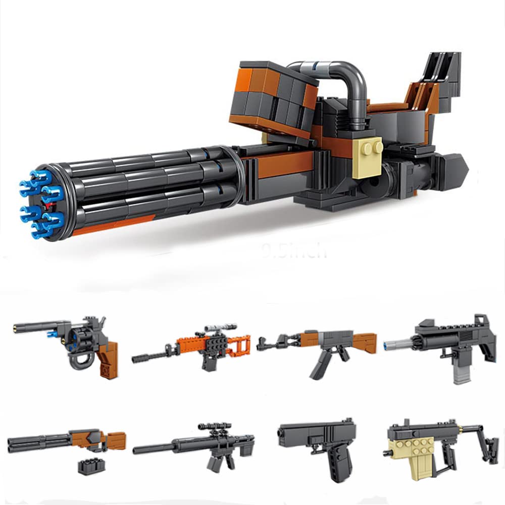 8 Mini Guns Building Blocks Toys Set, Gun Toy Military Weapon Models ...