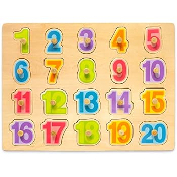 Amazon.com: Melissa & Doug Numbers 0-20 Wooden Puzzle (21 pcs): Melissa ...