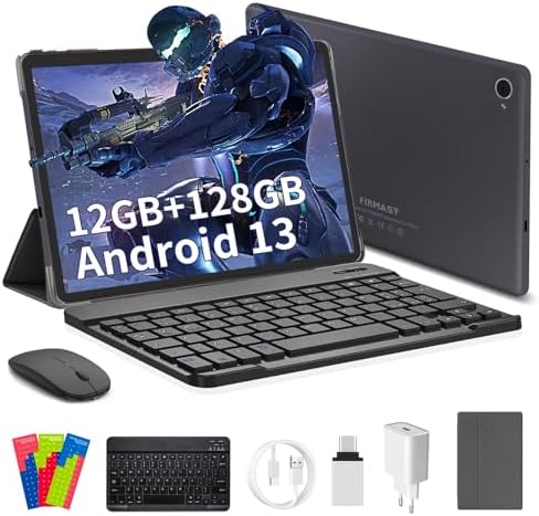 10 Inch Android 13 Tablet, 12GB RAM + 128GB ROM, TF 1TB, Octa-Core 2.0 ...