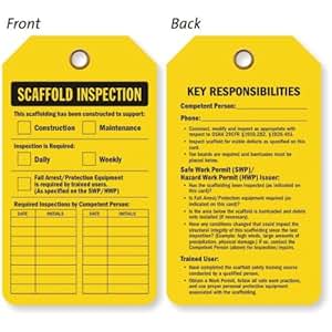 Amazon.com : Scaffold Inspection - This Scaffolding Constructed To ...