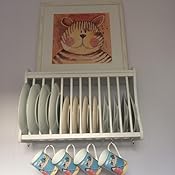 Kitchen Plate Rack, White, Wooden, Wall Mounted or suitable for Work ...