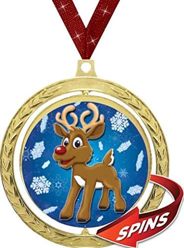 Amazon.com : Crown Awards Reindeer Medals - 2.5" Spin Wreath Reindeer ...