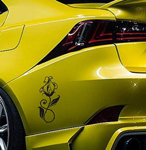 LYOMAN® Rose Car Windows, Bumper. Hood, Side Stickers & Decals (Black ...