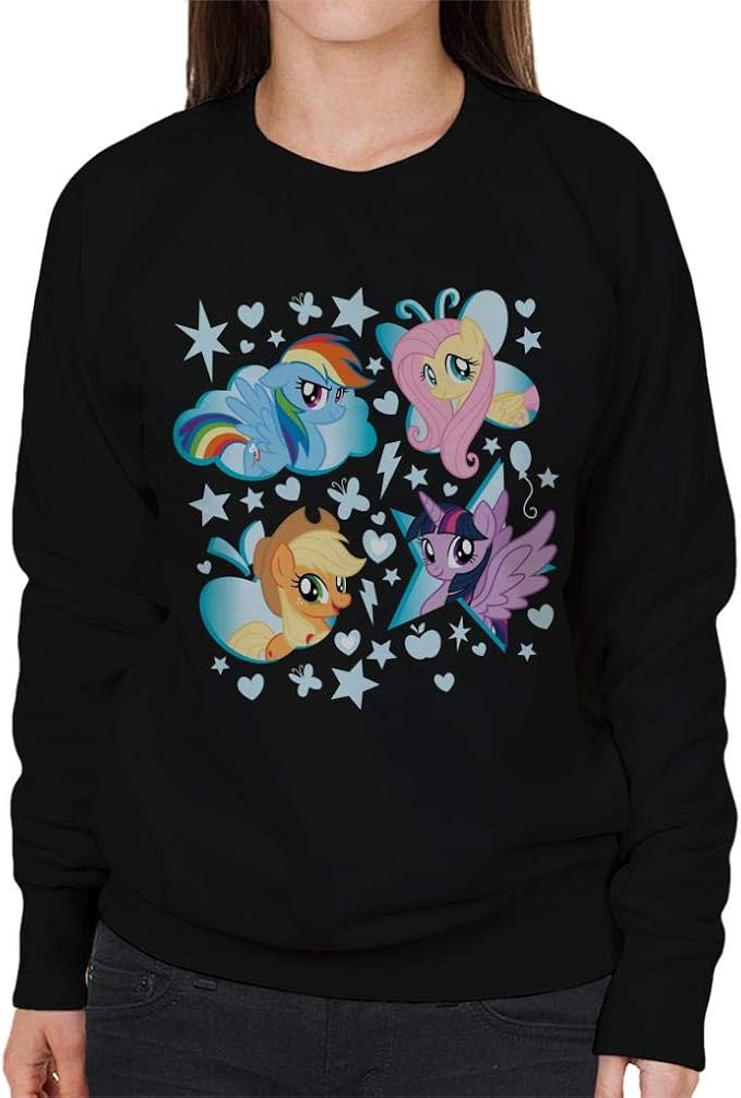 My Little Pony Main Characters Women's Sweatshirt: Amazon.co.uk: Clothing