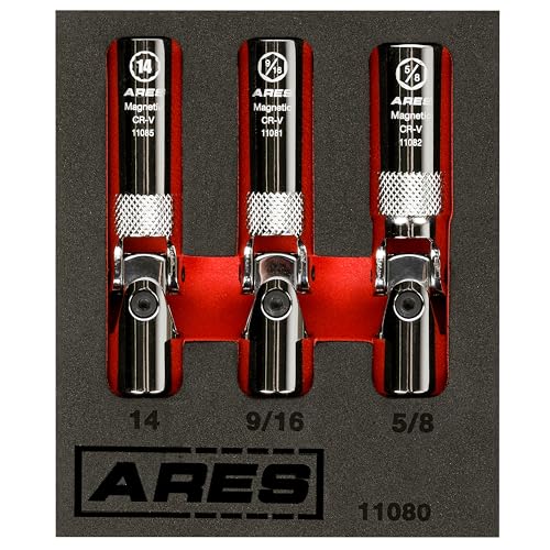 ARES 11080 – 3-Piece Spring Loaded Universal Joint Magnetic Spark Plug ...