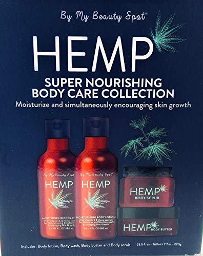 My Beauty Spot Hemp Skin Care Gift Set a Hemp Oil Based Body Scrub a ...