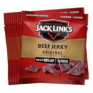 Amazon.com : Jack Link's Beef Jerky, Original, Multipack Bags - Flavorful Meat Snack for Lunches ...