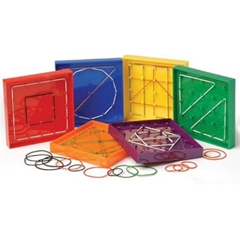 Amazon.com: Geoboard with Geometric Shape Pattern Cards - Matching ...