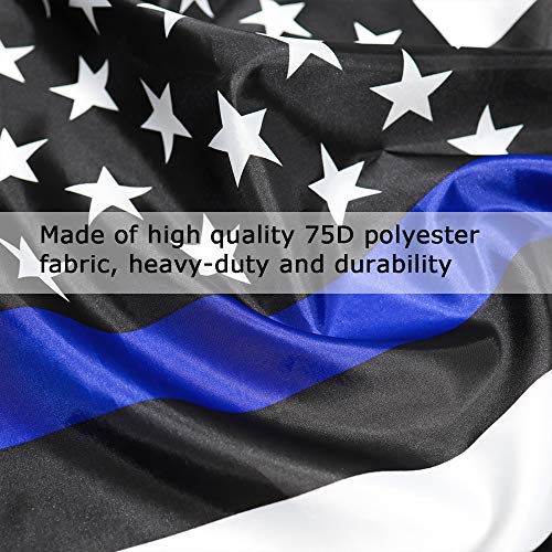 KPP 3x5 Ft Thin Blue Line USA Flag, 2020 US Police Flag in Outdoor ...