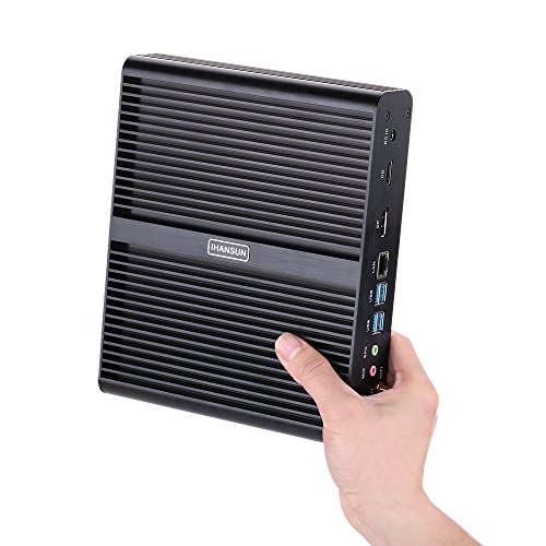 HUNSN 4K Fanless Mini PC, Desktop Computer, Server, Intel Core 11th Gen I7 1165G7, Windows 11 ...