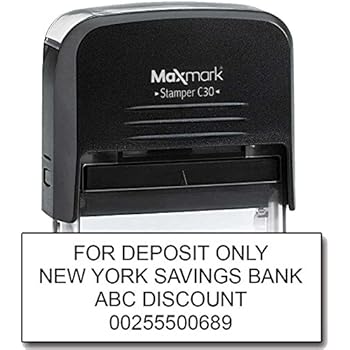 Amazon.com : Custom For Deposit Only Stamp (4 Lines) : Business Stamps ...
