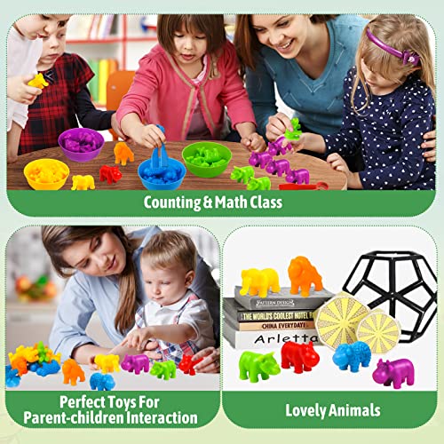 Counting Animals Matching Games Color Sorting Stacking Toys with Bowls ...