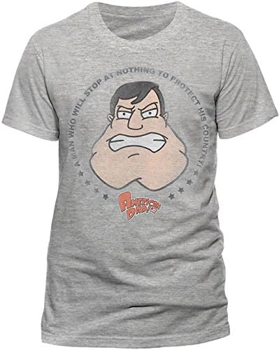 American Dad Stop T-Shirt, Gris (Sports Grey), M Homme: American Dad ...