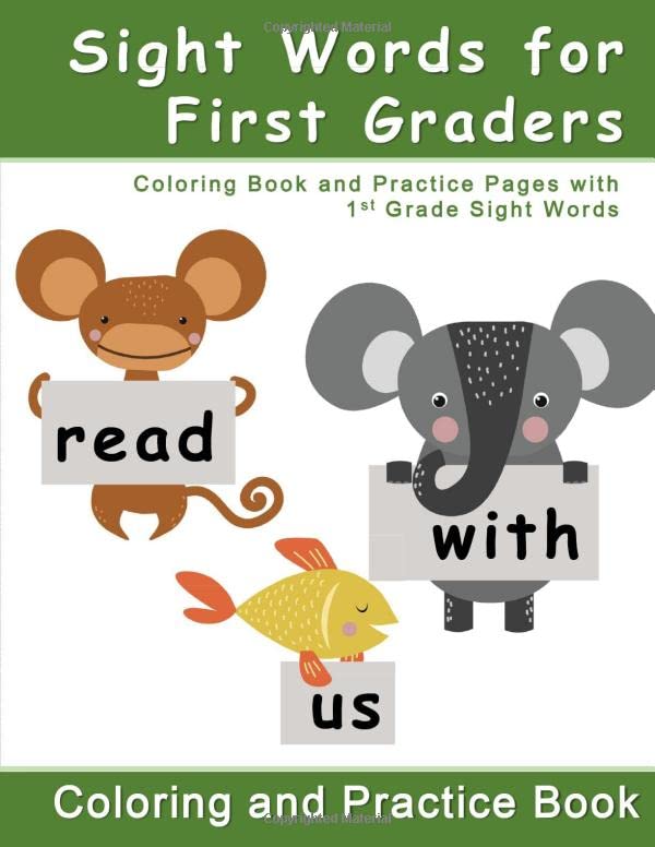 Sight Words for First Graders - Coloring Book and Practice Pages with ...