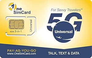 Amazon.com: OneSimCard Universal 3-in-one SIM Card for use in Over 200 ...