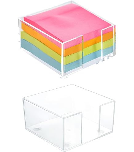 Desktop Note Dispenser CINDALOG Clear Acrylic Sticky Note Holder - 3x3 ...