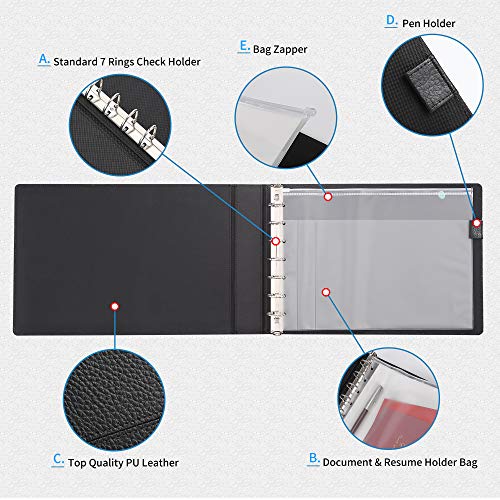 7 Ring Executive Business Check Binder 600 Checks Capcity for 9" x 13 ...