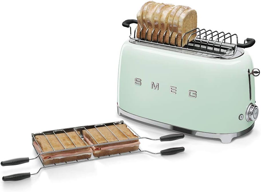 Smeg TSF02PGUK 50's Retro Style 4 Slice Toaster - Pastel Green