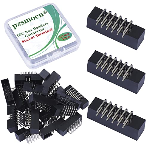 Pzsmocn 20 Pieces IDC 2 * 6 Double Row 12-Pin Box Header Connector Male ...