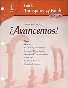 Avancemos! 1 Unit 5 Transparency Book: McDougal Littell: 9780618766260 ...