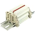 Dinkle Power Distribution DK2.5N-WE 10 Gang Box Connector DIN Rail Terminal Blocks, 12-22 AWG ...