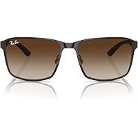 Amazon.com: Ray-Ban RB3721 186/87 59MM Black on Black/Dark Grey Square ...