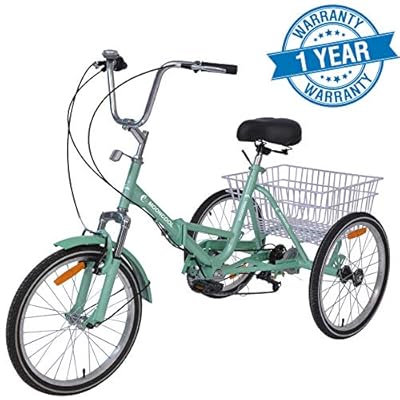 Buy Slsy Adult Folding Tricycles, Single 7 Speed Folding Adult Trikes ...