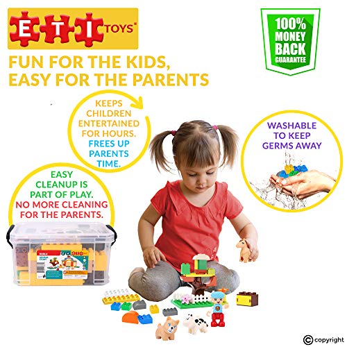 ETI Toys, 60 Piece Bublu Animal Story Building Blocks. Build Talking ...