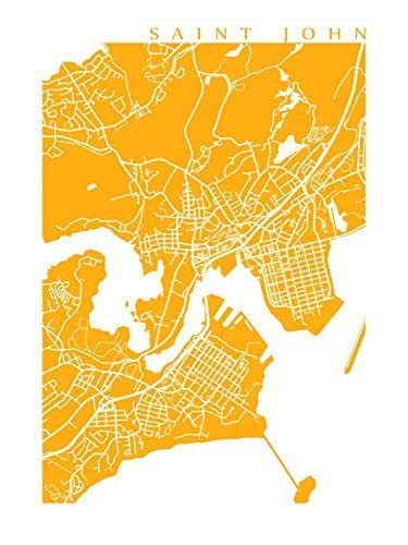 Amazon.com: Saint John Map Print - New Brunswick, Canada: Handmade