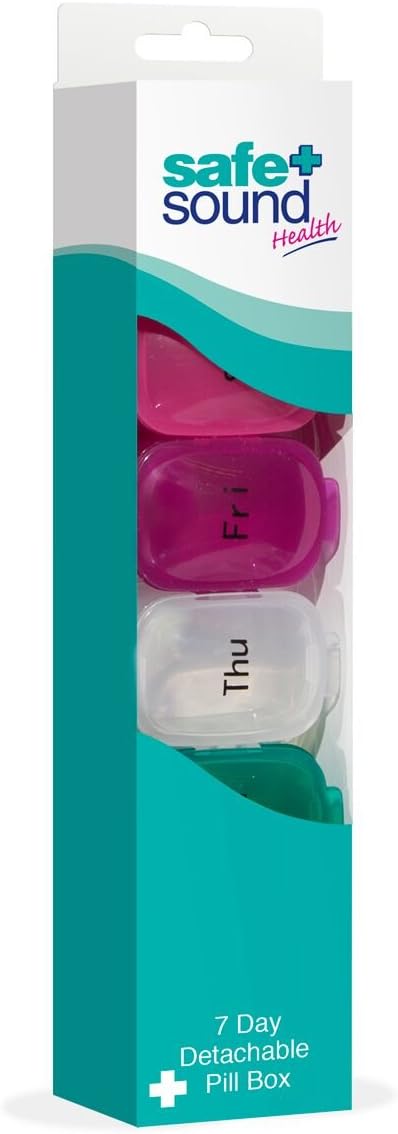 Safe and Sound Push-tab Opening 7 Day Multi-coloured Detachable Large ...