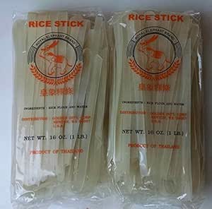 Amazon.com : Wide Thai Rice Stick Noodles Xl (1cm) Pack of 2 (2 Lbs ...