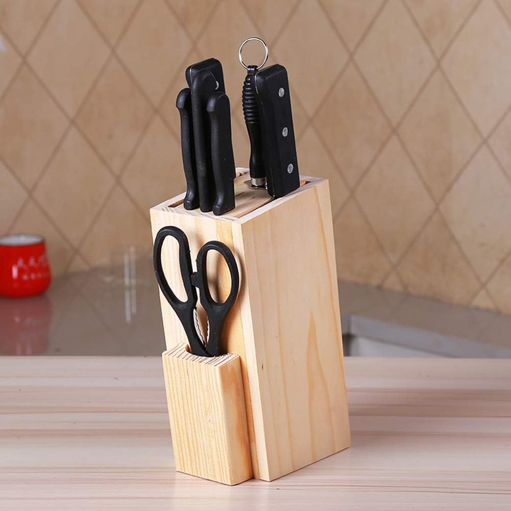 Amazon WKCD 7 Slot Pine Wood Knife Block Without Knives Kitchen Amazon WKCD 7 Slot Pine Wood Knife Block Without Knives Kitchen