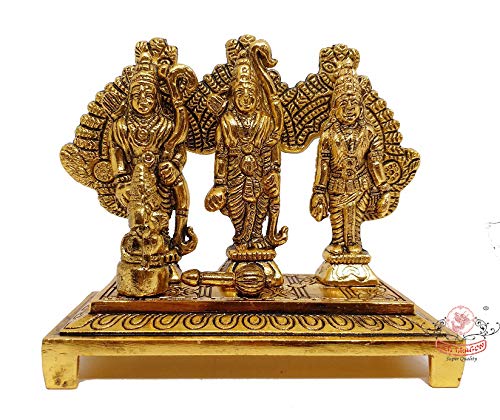 Buy Red Dragon Metal Shri Ram Darbar Statue Idol for Pooja / Lord Rama ...