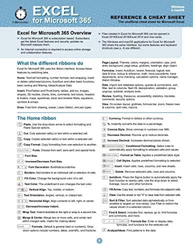 Excel for Microsoft 365 Reference and Cheat Sheet: The unofficial cheat ...
