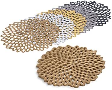 Amazon.com: Chilewich Dahlia Coasters Set of Six, Gunmetal: Home & Kitchen
