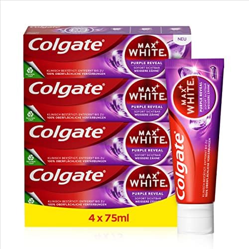 Colgate Max White Purple Reveal Teeth Whitening Toothpaste 4x75ml ...