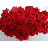 Amazon.com: (100) Silk Red Roses Flower Head - 1.75" - Artificial ...
