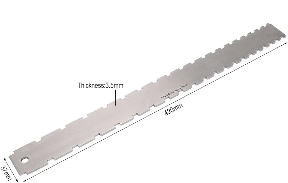 Stainless Steel Guitar Neck Notched Straight Edge Scale Measuring Tool ...