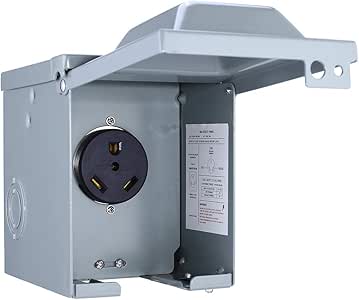 Miady 30 Amp 125 Volt RV Power Outlet Box, Enclosed Lockable ...