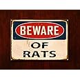Amazon.com : Lilyanaen New Metal Sign Aluminum Sign Beware Rats Beware ...